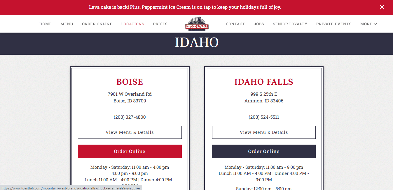 Chuck-A-Rama菜单与价格[更新2023年5月]- TheFoodXP - 雷电竞reyba下载